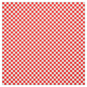 Red and White Gingham Pattern Fabric | Zazzle