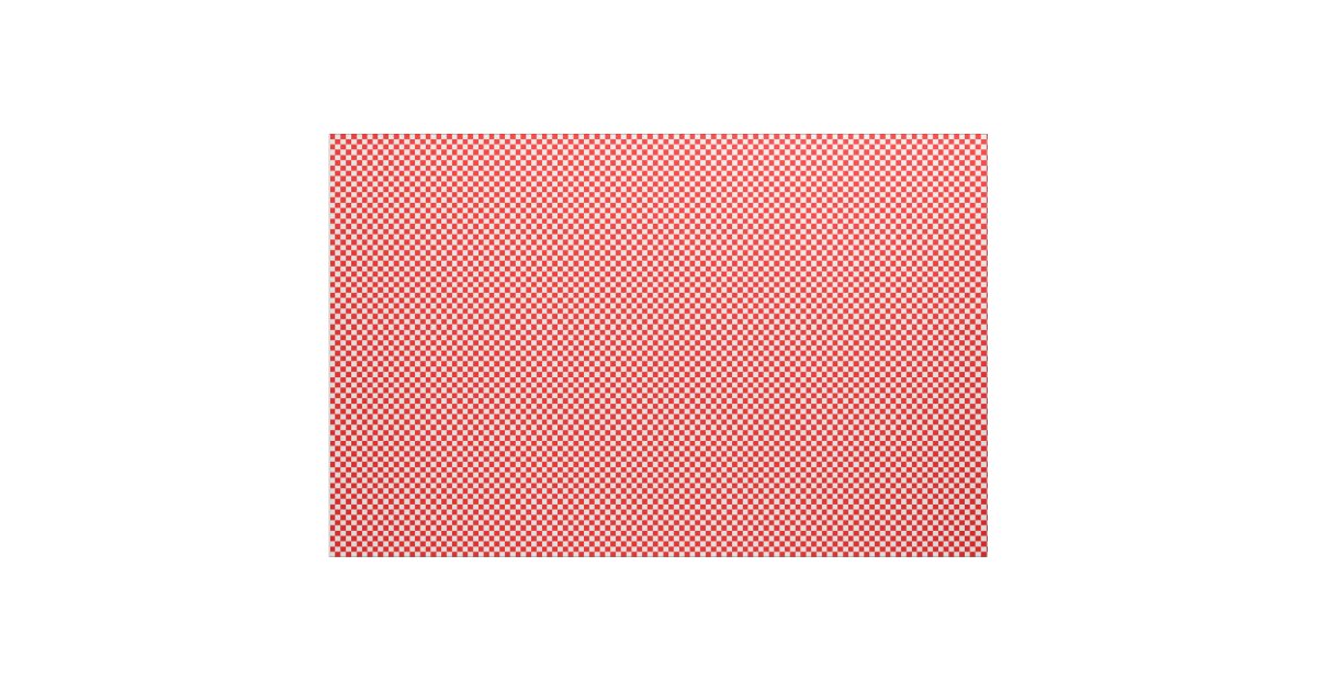 Red White Croatian Checkerboard Pattern Fabric | Zazzle