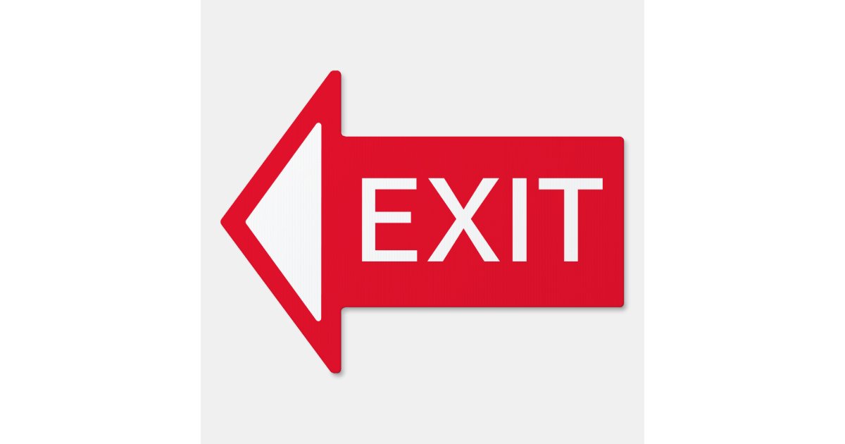 Red White Exit Arrow Sign | Zazzle