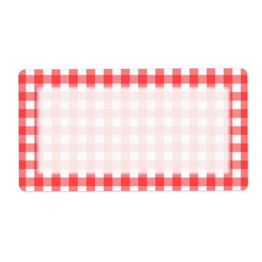 Red White Gingham Check Pattern Label | Zazzle.com