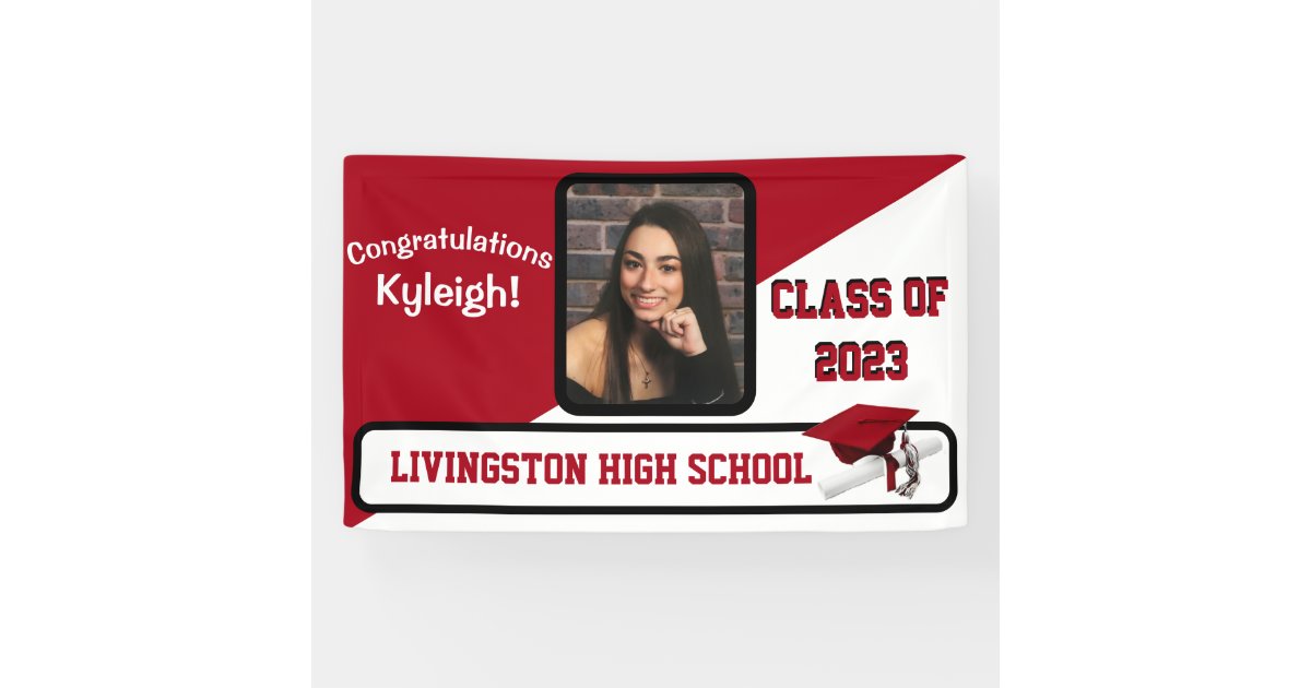 Red & White Graduation Banner | Zazzle