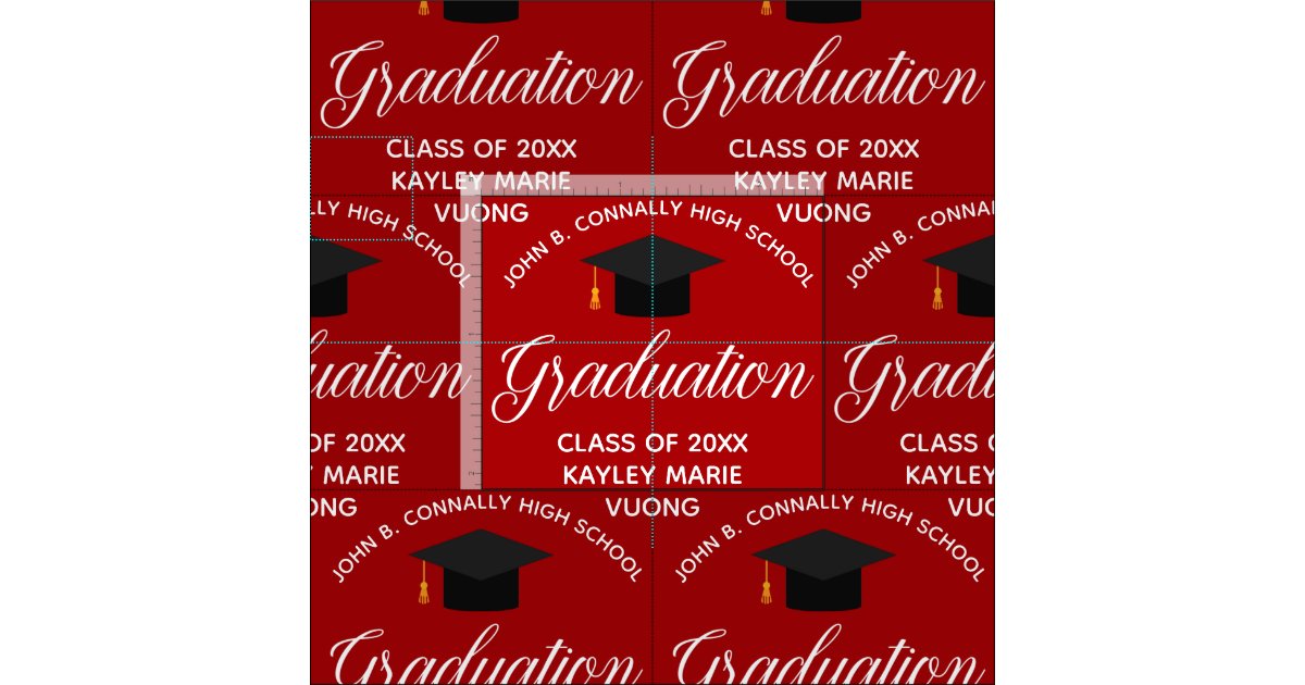 Red White Graduation Personalized 2025 Graduate Fabric | Zazzle