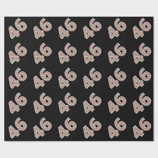 Red, White, Green "46" 46th Event on Christmas Day Wrapping Paper | Zazzle