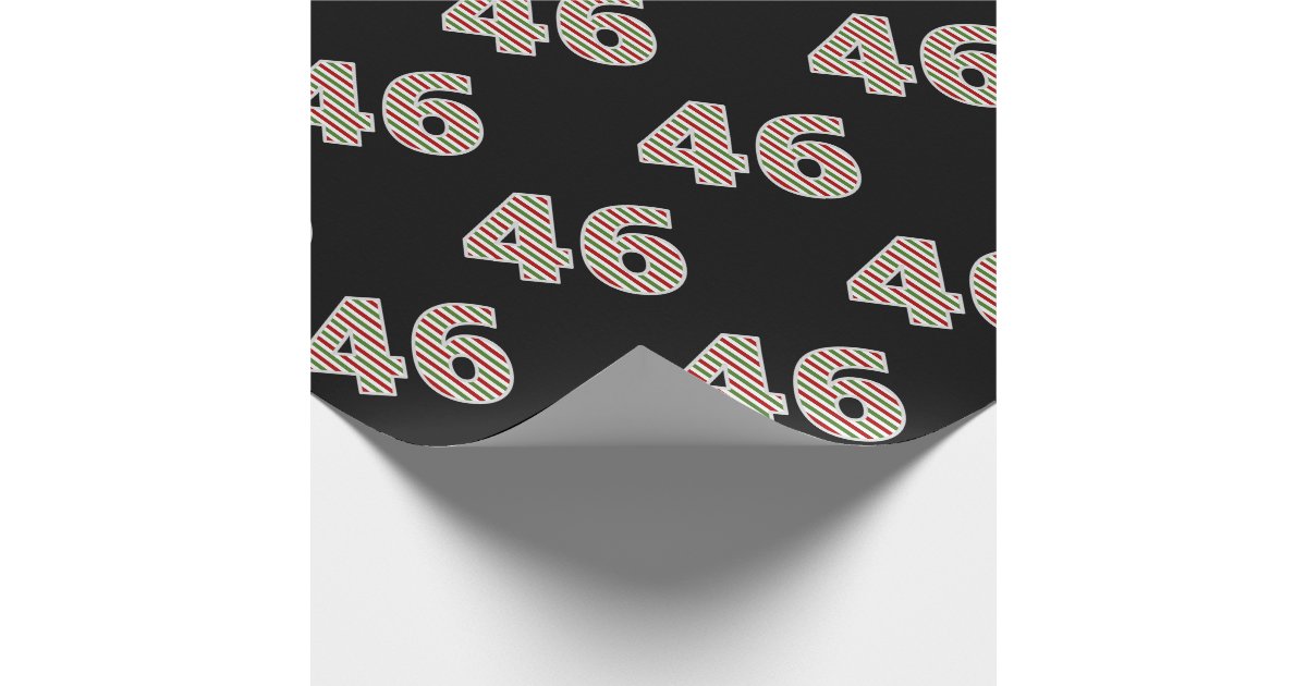 Red, White, Green "46" 46th Event on Christmas Day Wrapping Paper | Zazzle
