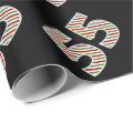 Red, White, Green "55" 55th Event on Christmas Day Wrapping Paper | Zazzle