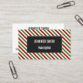 Red, White & Green Striped Pattern Business Card | Zazzle