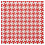 Red White Houndstooth Pattern Fabric | Zazzle