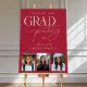 Red White Modern Minimalist 3 Photo Grad Party Foam Board | Zazzle