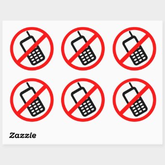 Red & White No Cellphones/No Talk/No Text Stickers | Zazzle