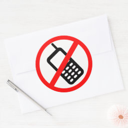 Red & White No Cellphones/No Talk/No Text Stickers | Zazzle
