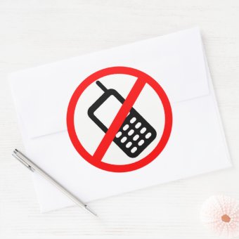 Red & White No Cellphones/No Talk/No Text Stickers | Zazzle