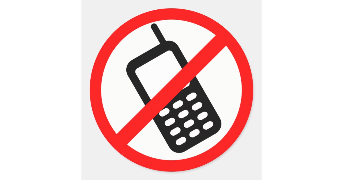 Red & White No Cellphones/No Talk/No Text Stickers | Zazzle