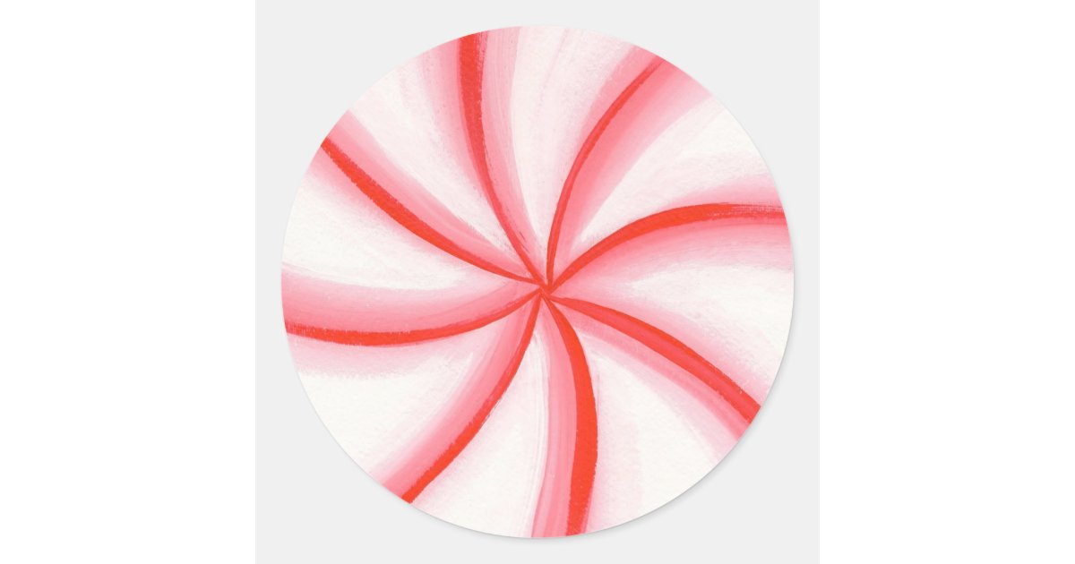 Red White Pink Candy Mint Swirl Stickers | Zazzle.com