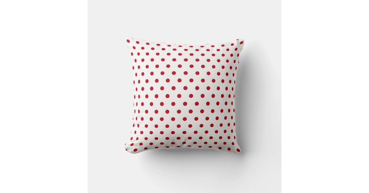 Red White Polka dot Throw Pillow | Zazzle