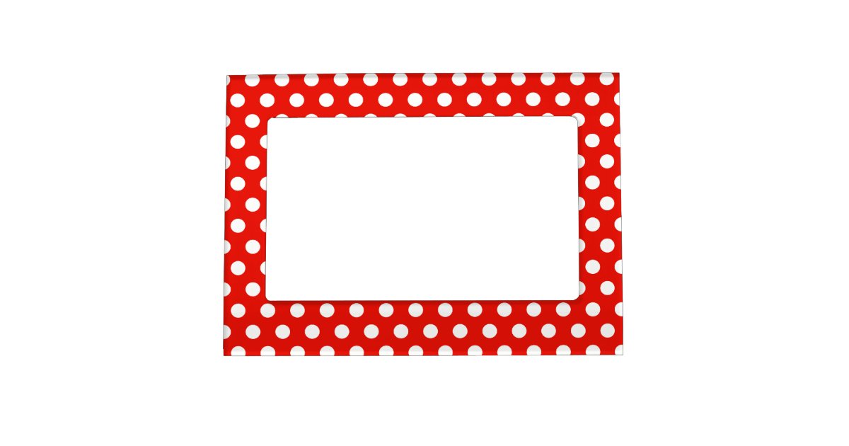 Red White Polka Dots - Picture Magnetic Frame | Zazzle
