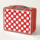 Red White Polka Dots Retro Pattern Metal Lunch Box | Zazzle