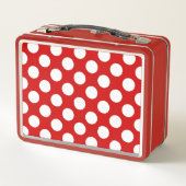 Red White Polka Dots Retro Pattern Metal Lunch Box | Zazzle