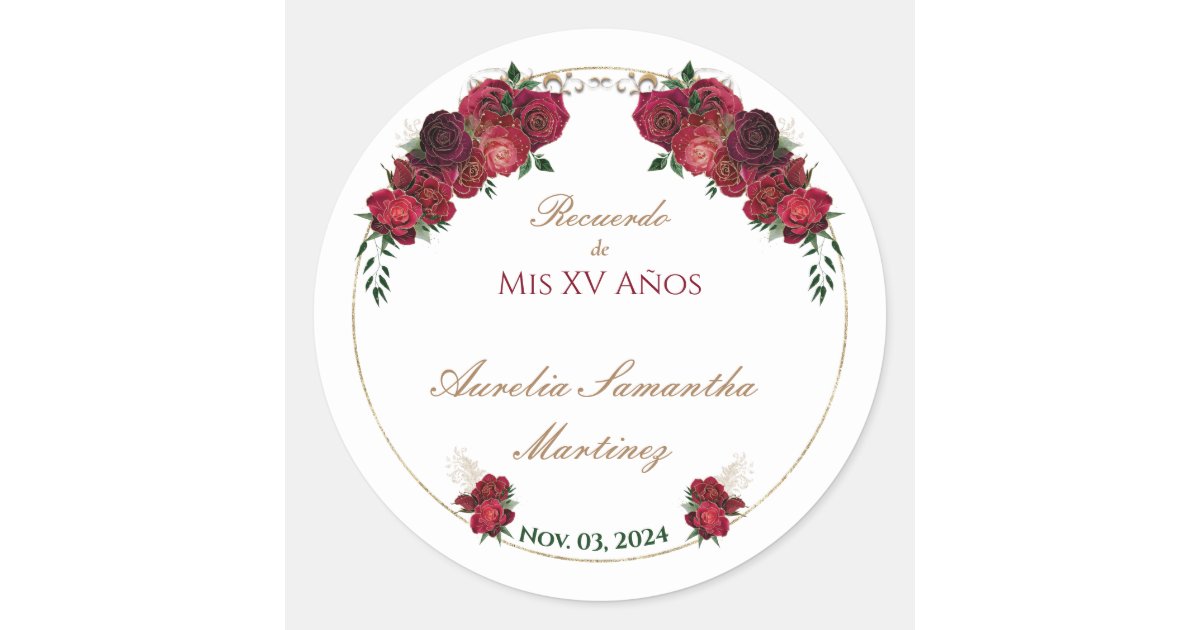 Red, White, Quinceañera Stickers | Zazzle
