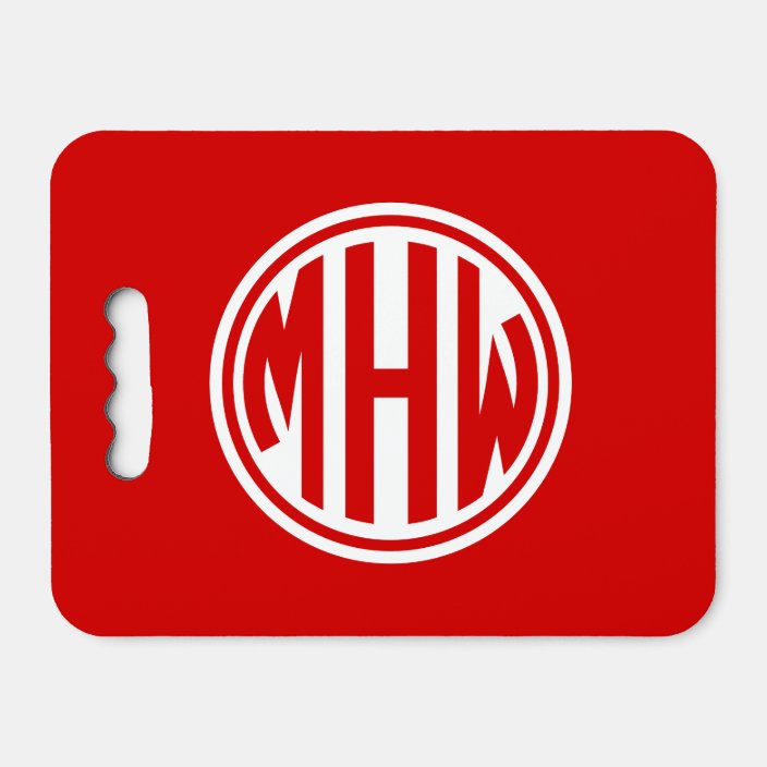 Red White Red Circle Monogram Font DIY BG Seat Cushion | Zazzle.com