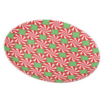 Red White Round Swirl Peppermint Candy Christmas Plate | Zazzle