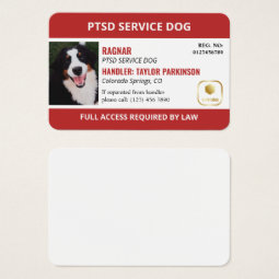 Red White Service Dog Logo & Photo ID | Zazzle
