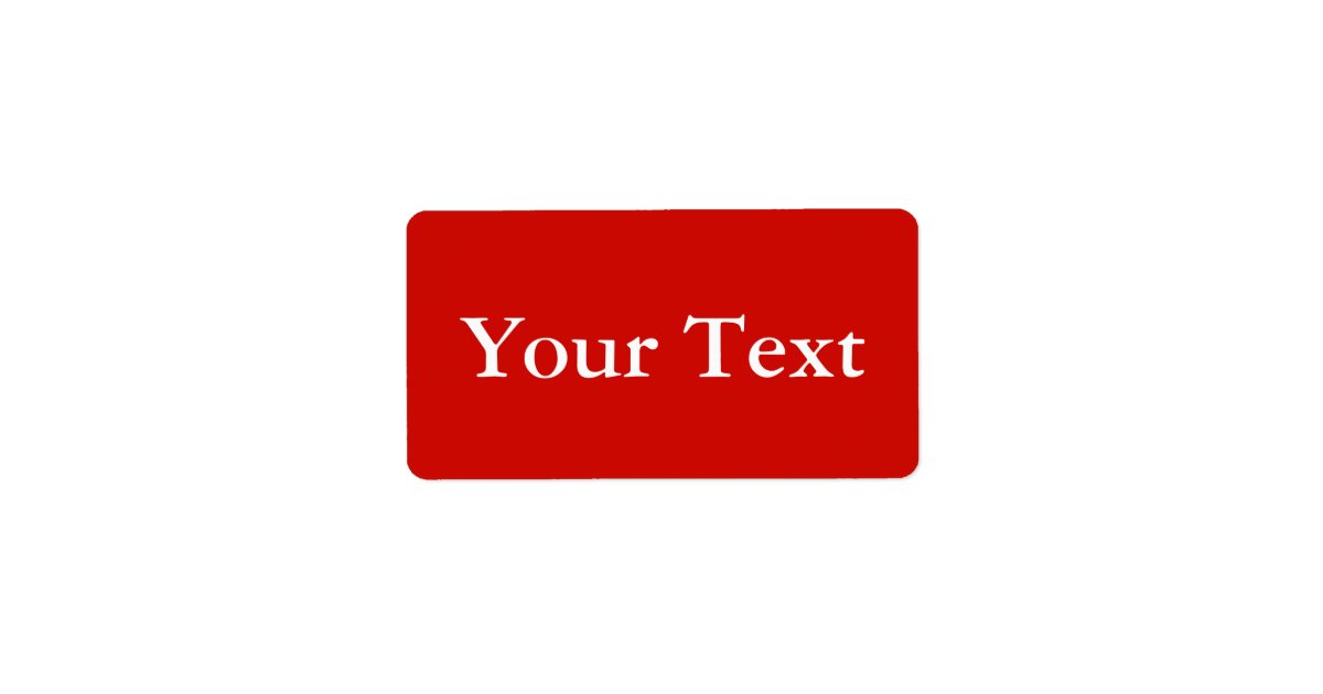 Red & White Stickers or Labels w/ Custom Text | Zazzle