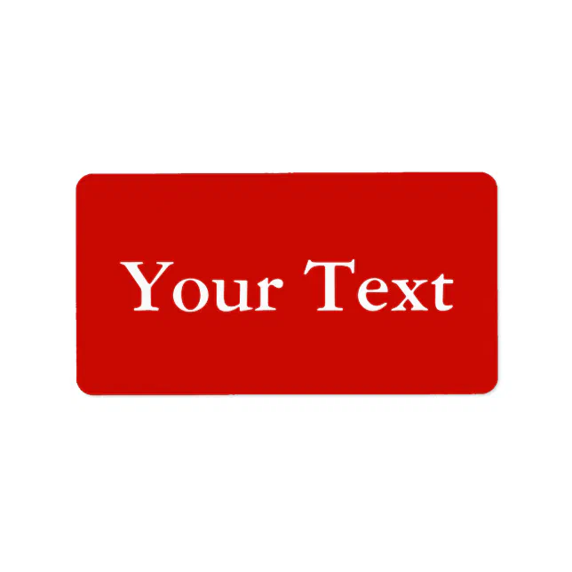 Red & White Stickers or Labels w/ Custom Text | Zazzle