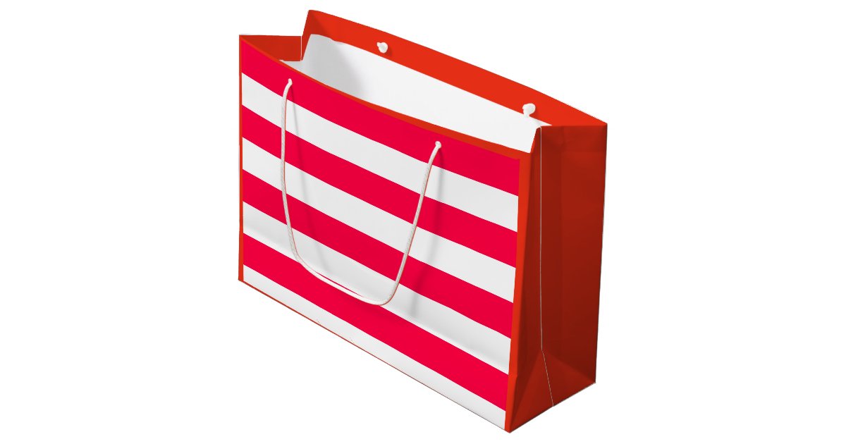 Red White Striped Christmas Template Elegant Large Gift Bag | Zazzle