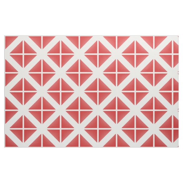 Simple Red Triangle Pattern Fabric | Zazzle