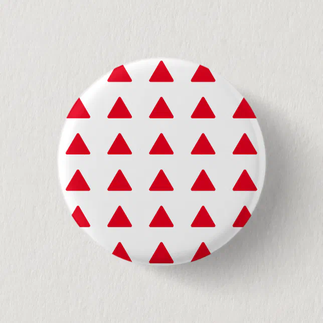 Red White Triangle Pattern Modern Artwork Button | Zazzle