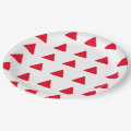 Red White Triangle Pattern Modern Artwork Paper Plates | Zazzle