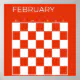 Red White Undated Checkered February Calendar Poster | Zazzle