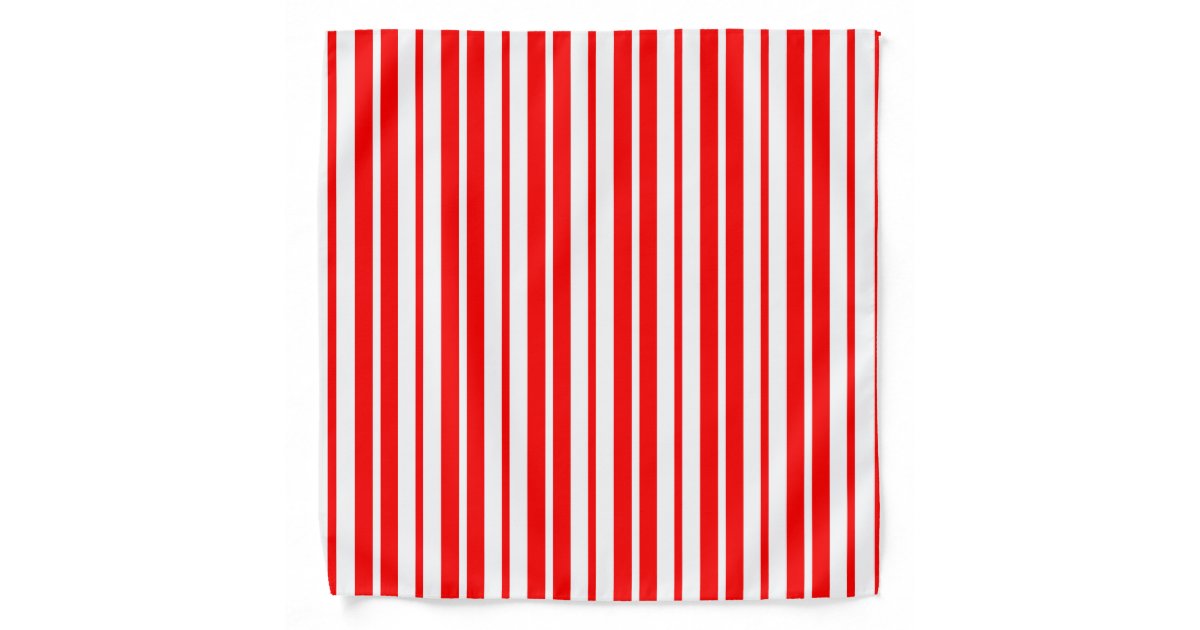 Red White Vertical Stripes Pattern Design Bandana | Zazzle