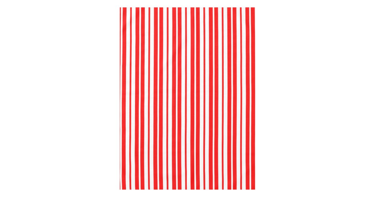 Red White Vertical Stripes Pattern Design Tablecloth | Zazzle