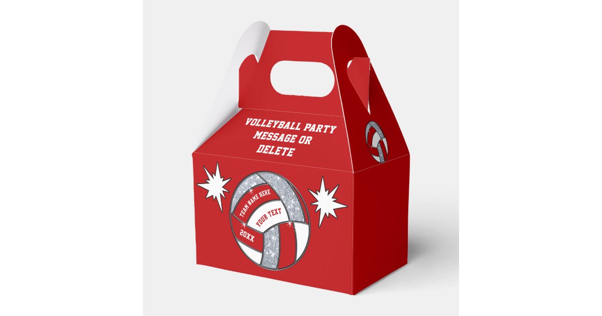Red, White, Volleyball Party Ideas, Volleyball Favor Boxes | Zazzle