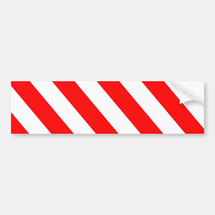 Red White Warning Stripes Bumper Sticker | Zazzle.com