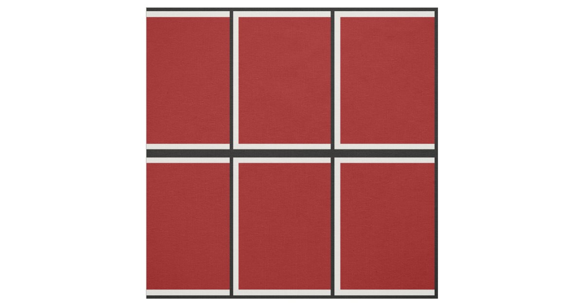 Red Windowpane Check Fabric | Zazzle