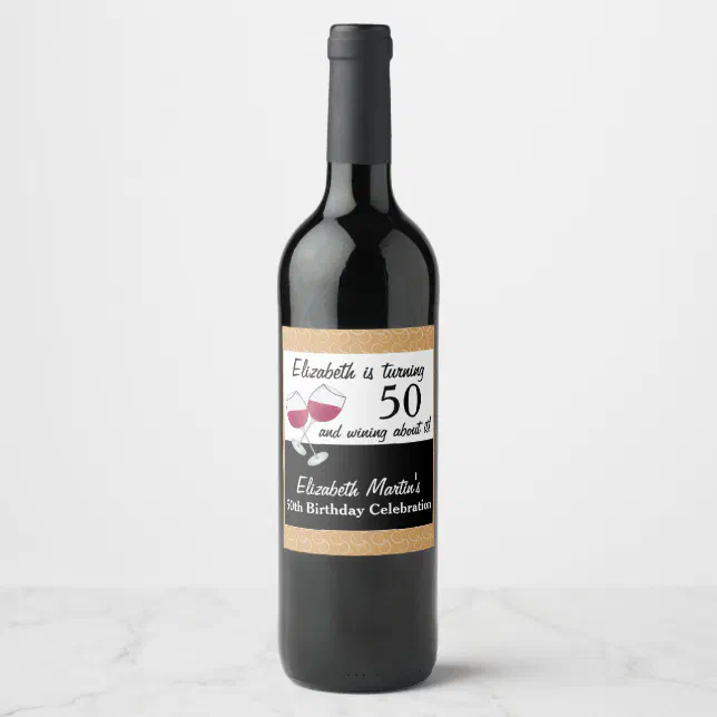 Red Wine, 50th Birthday Party Wine Label | Zazzle