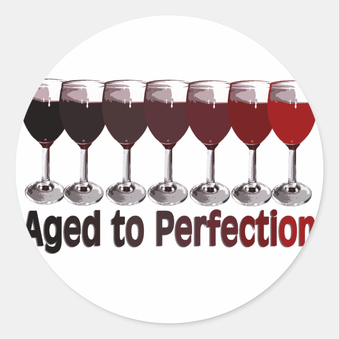 Red Wine Birthday Classic Round Sticker | Zazzle