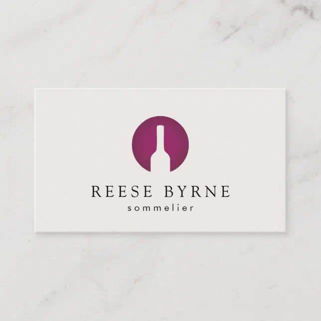Red Wine Bottle Sommelier Logo Business Card | Zazzle