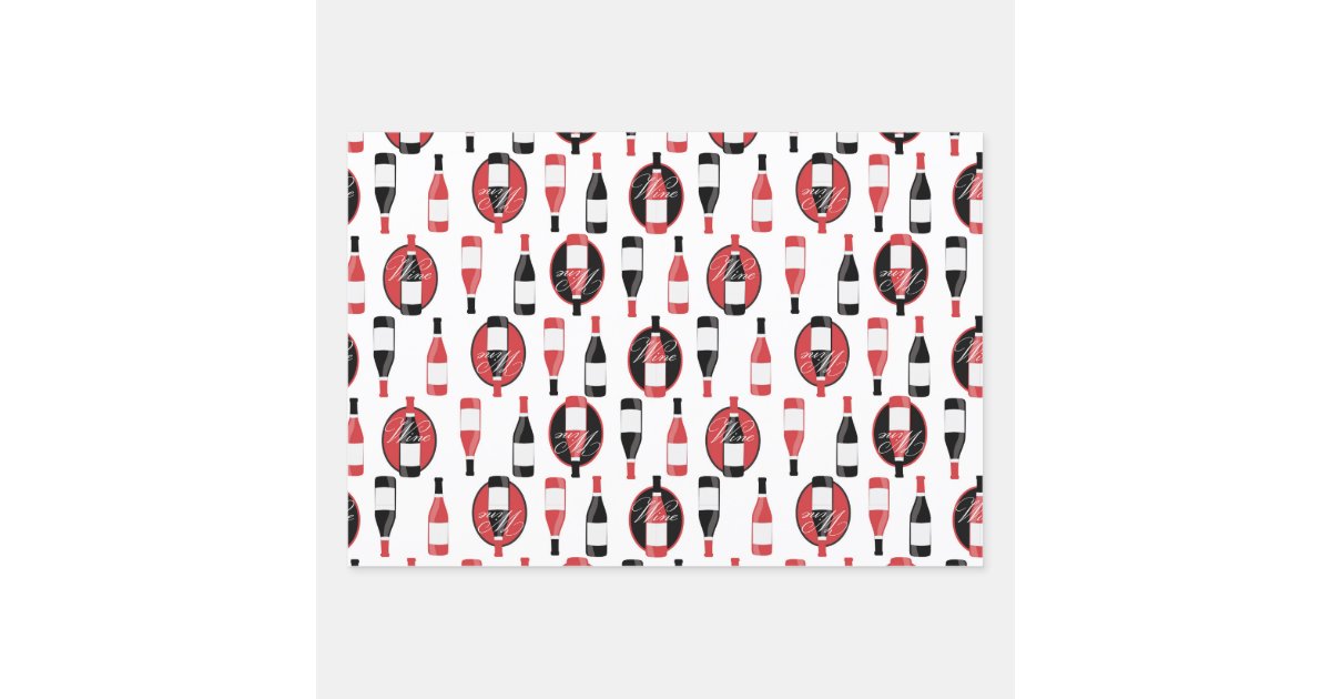 Red Wine Bottles Wrapping Paper Sheets | Zazzle