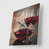 red wine cocktail wall clock | Zazzle