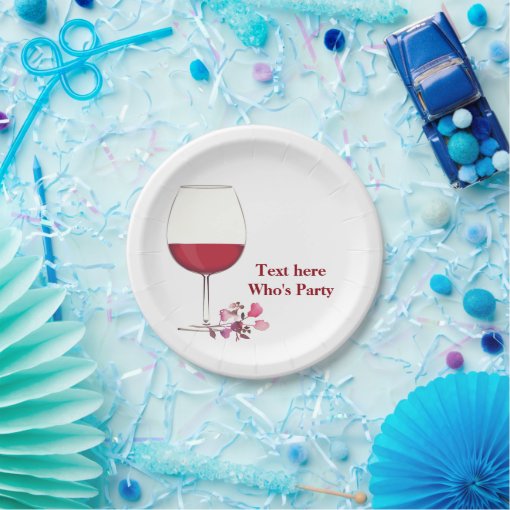 red wine, elegant, wine, Paper Plate | Zazzle