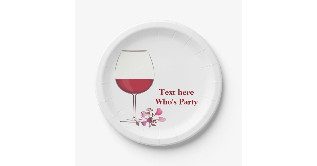 red wine, elegant, wine, Paper Plate | Zazzle