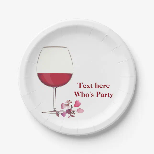 red wine, elegant, wine, Paper Plate | Zazzle
