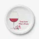 red wine, elegant, wine, Paper Plate | Zazzle