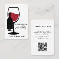 Red Wine Glass Bar Winery QR Code Business Card | Zazzle