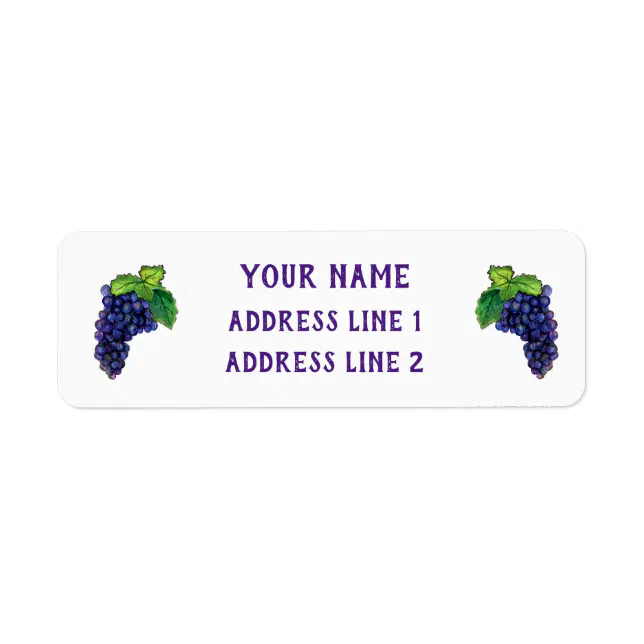 Red Wine Grapes Custom Return Address Labels | Zazzle