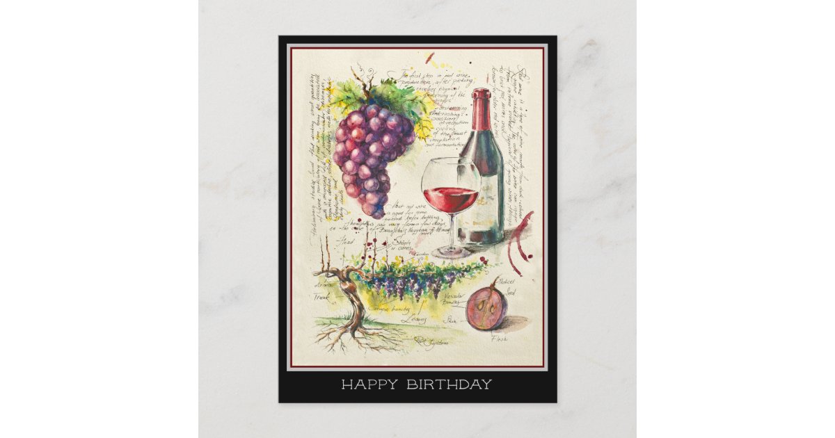 Red Wine Postcard | Zazzle