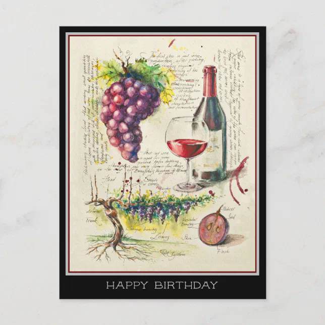 Red Wine Postcard | Zazzle